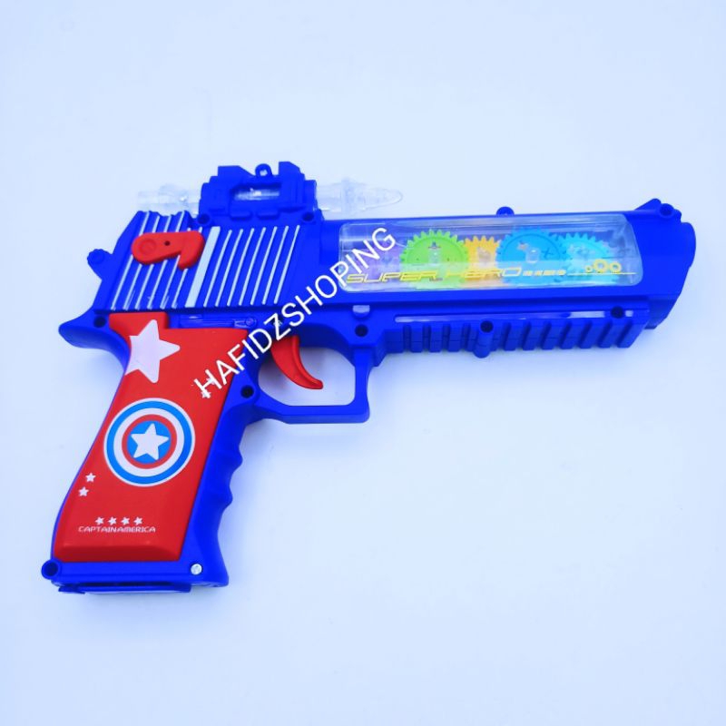 Jual Mainan Pistol Captain Amerika Gear Gun Lampu dan Suara Hadiah Anak | Shopee Indonesia