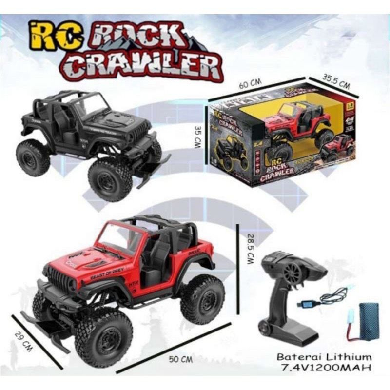 Jual Mobil Remote Control Rock Crawler Off Road Jeep Wrangler Rubicon 1 ...
