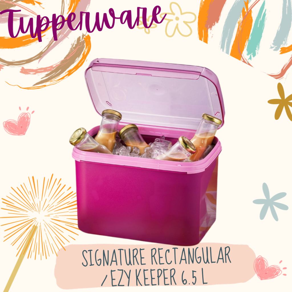 Jual Tupperware Signature Rectangular/ Ezy Keeper 6.5 Liter | Shopee ...