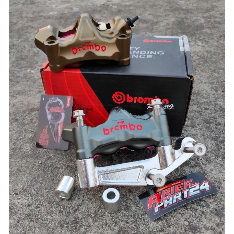 Jual kaliper Brembo gp4 monoblok gp4rs cnc set breket cnc p100 ninja Megapro tiger | Shopee ...