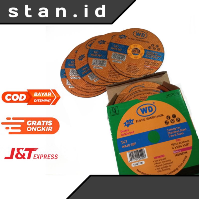 Jual [ stan.id ] 1 Box WD potong / WD cutting / mata potong besi 4" isi ...
