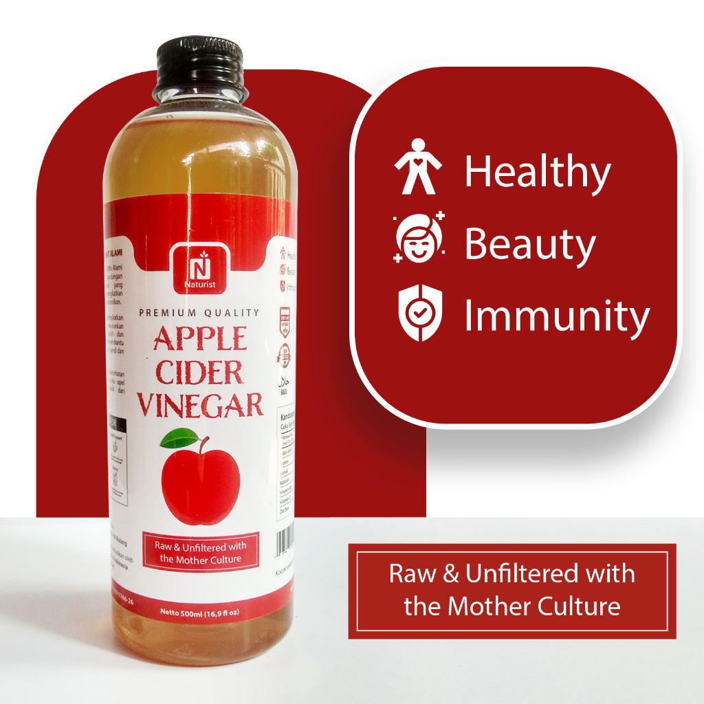 Jual Naturist Cuka Apel Organik With The Mother Apple Vinegar 500ml Apple Cider Vinegar
