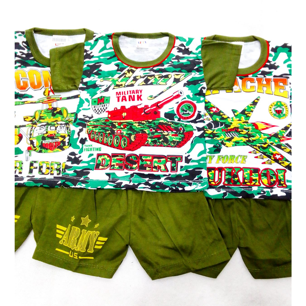 Jual Setelan Anak Laki Laki Baju Army Tentara Doreng TNI S M L XL XXL ...