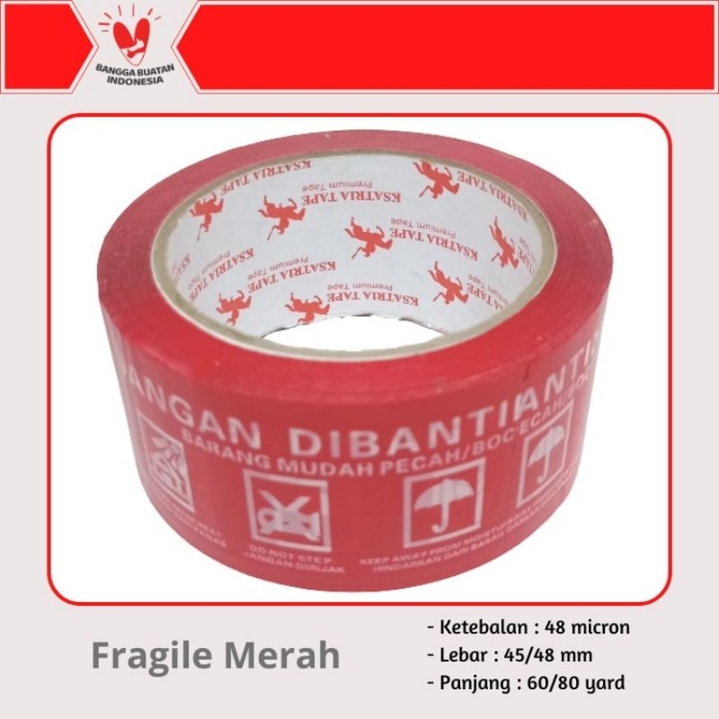 Jual LAKBAN FRAGILE MERAH 80 YARD | Shopee Indonesia