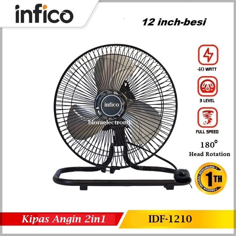 Jual Kipas Angin Besi Infico IDF-1210 Kipas Angin 12 Inch 2in1 Bisa ...