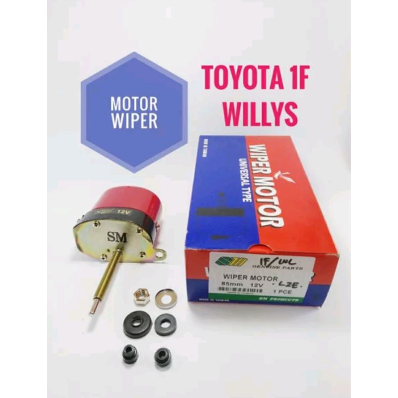 Jual Wiper Motor Universal 12 V Willys / Toyota 1F Dinamo Wiper Jip 12V ...