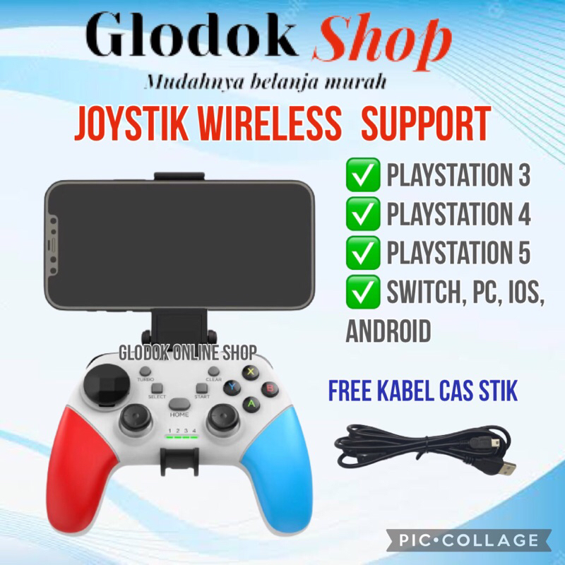 Jual stik wireless joystick wireless support ps3, ps4, ps5, switch, ios ...