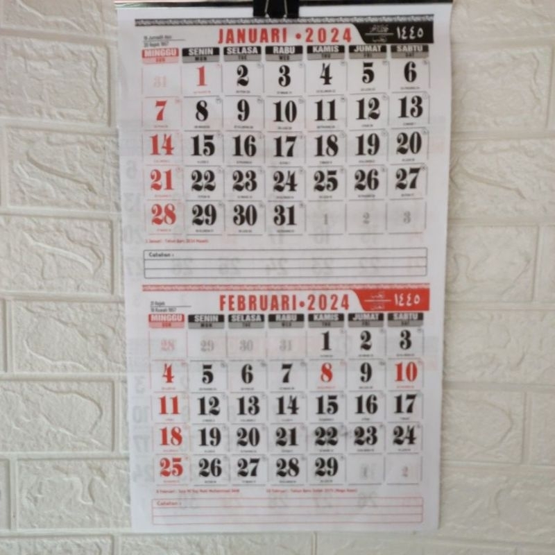 Jual Kalender kerja daur ulang 6 lembar hvs | Shopee Indonesia