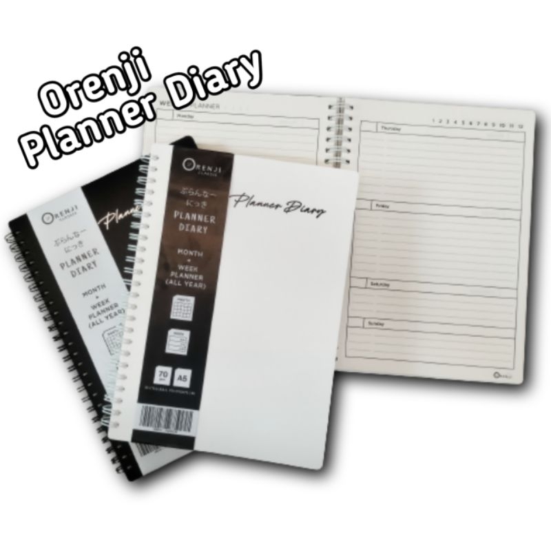 Jual Orenji Classic Planner Diary A5/B5 Month + Week Planner All Year ...