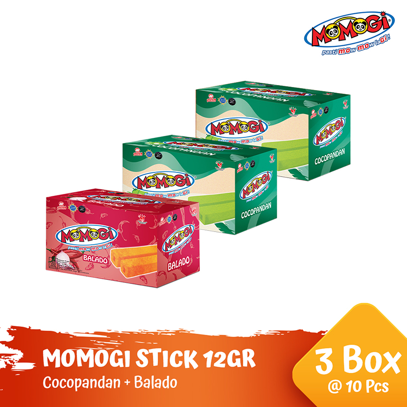 Jual Momogi Cocopandan 12gr [2 Box] + Momogi Balado 12gr [1 Box ...