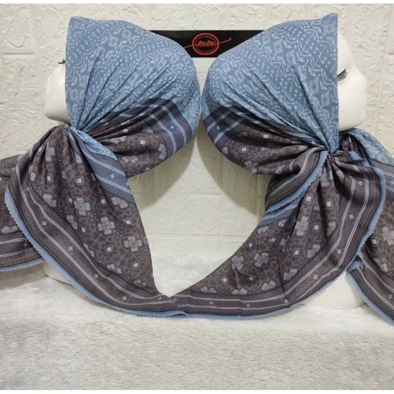 Jual HIJAB SEGI EMPAT VOAL MOTIF ETNIK BATIK BIRU COKELAT | Shopee ...
