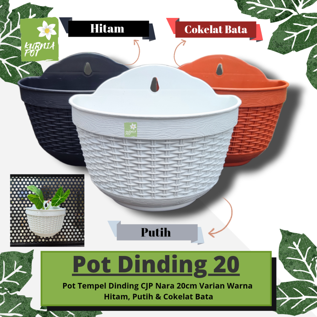 Jual Pot Dinding Tempel CJP Nara 20 Tanaman Bunga Hias Rambat Gantung ...