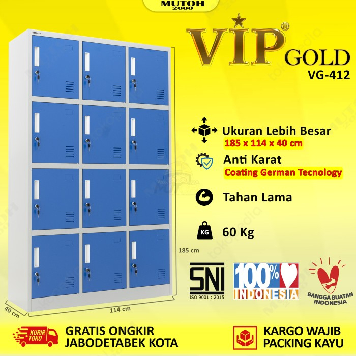 Jual CARGO | VIP GOLD VG-412 loker locker besi 12 pintu JUMBO masuk ...