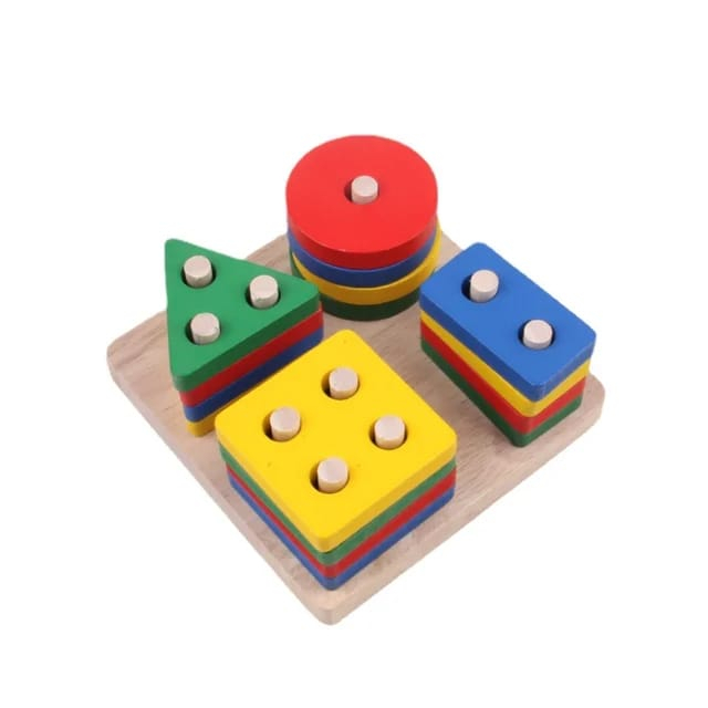 Jual Mainan Edukatif Shape Sorting Rainbow Square Mengenal Warna Dan ...