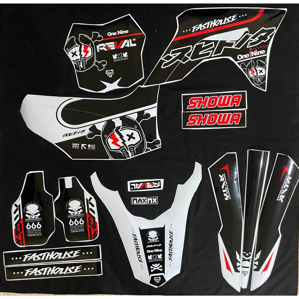 Jual decal full body keren crf 150 motif one one nine waran hitam putih ...