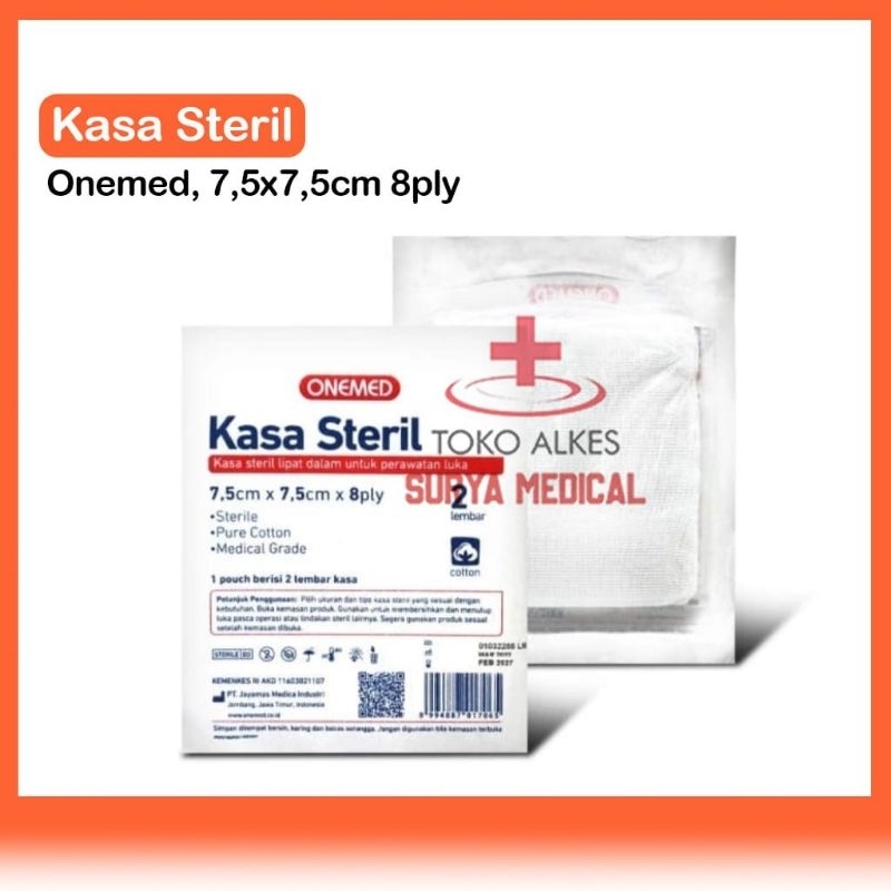 Jual Kasa Steril 7.5x7.5cm 8ply OneMed Pack isi 2 Lembar | Shopee Indonesia