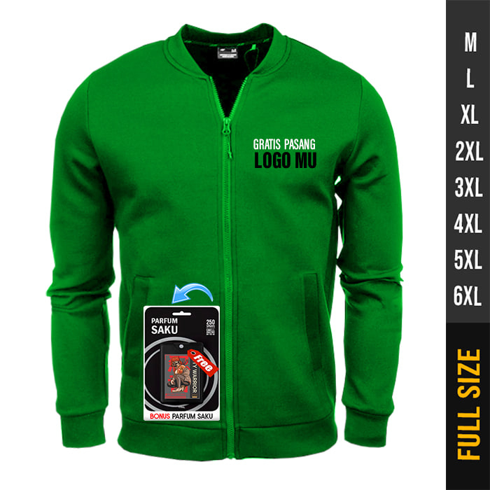 Jual JAKET BOMBER HIJAU GRAB POLOS OVERSIZE (M-6XL) JAKET POLOS PRIA ...