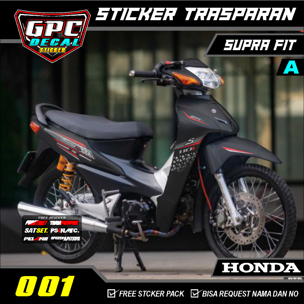 Jual STRIPING HONDA SUPRA FIT TRANSPARAN UV DESAIN SIMPEL VARIASI LIST ...