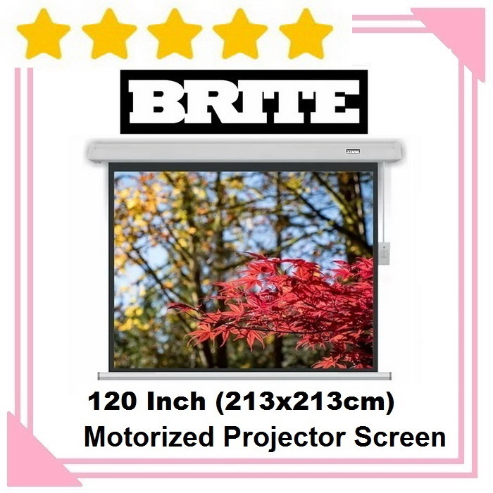 Jual Brite eConomical Motorized Projector Screen 120 inch Layar ...