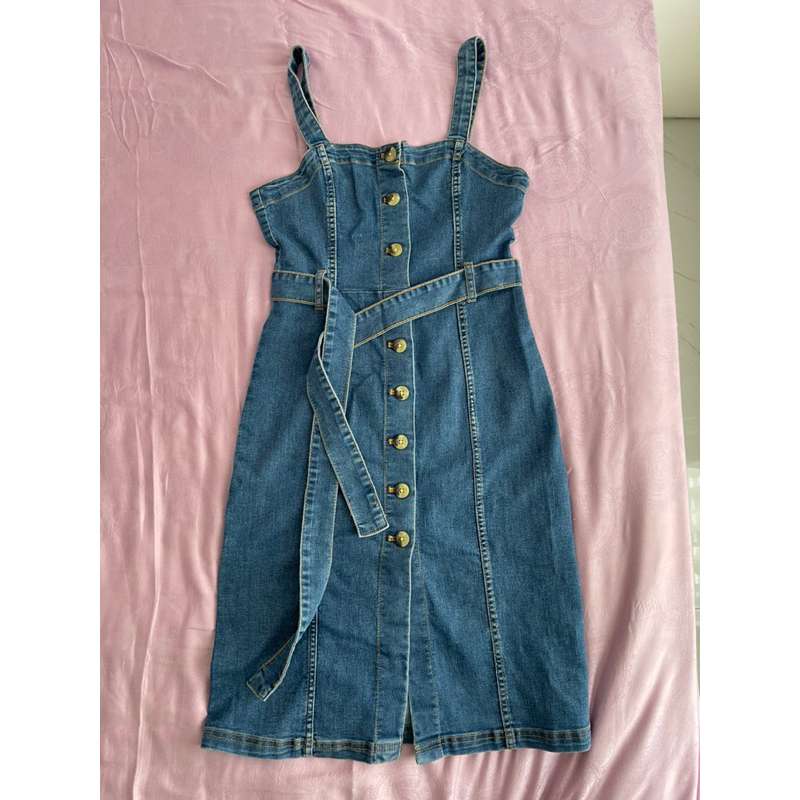 Jual Preloved. HnM Denim Long Dress like new | Shopee Indonesia