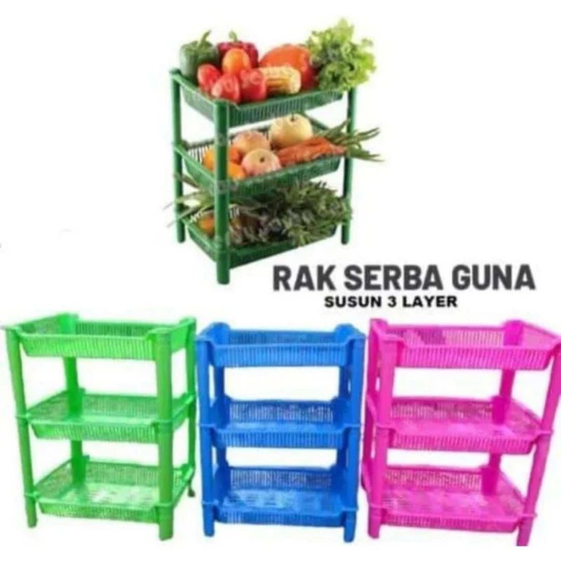 Jual RAK MINI SERBAGUNA / RAK MINI PLASTIK RAK PLASTIK SUSUN3 | Shopee ...