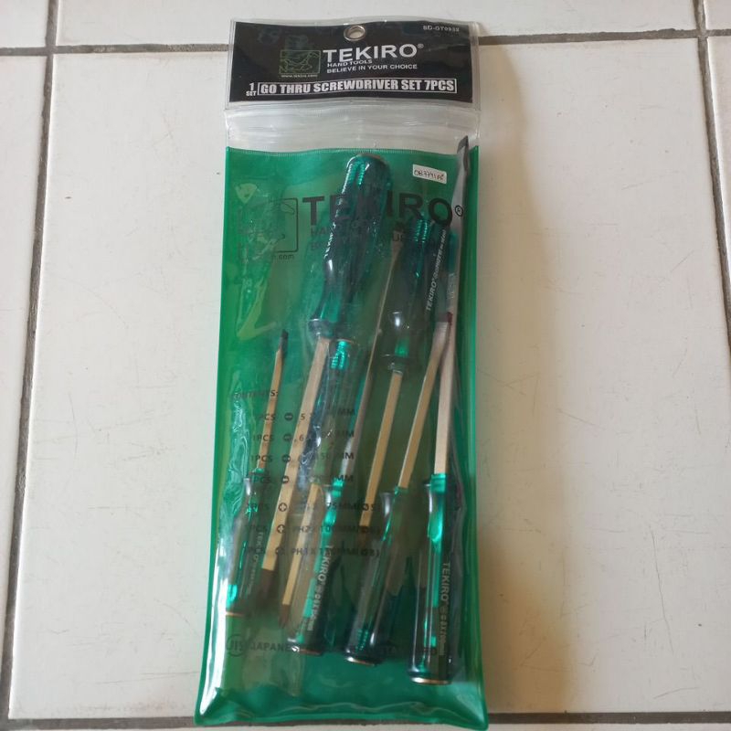 Jual Tekiro 1 Set Go Thru Screwdriver Set 7 PCS | Shopee Indonesia