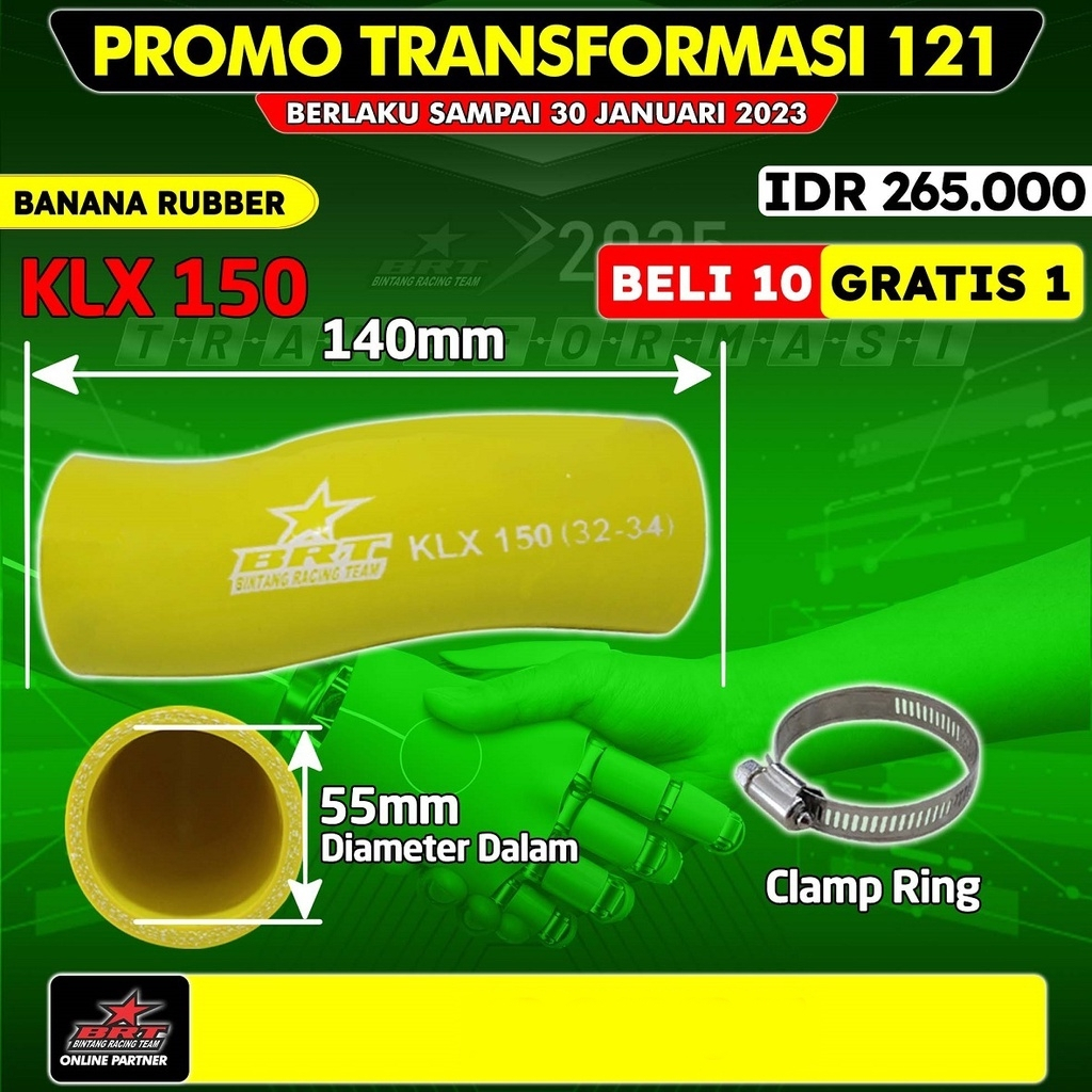 Jual Karet Filter Banana Rubber BRT KLX 150 Dtracker 150 Universal 28 ...