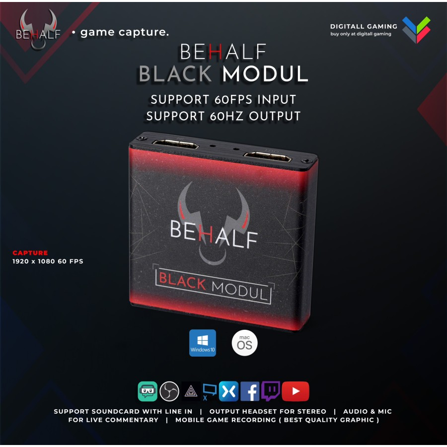 Jual BEHALF BLACK MODUL GAME CAPTURE / VIDEO CAPTURE LIVE STREAMING ...