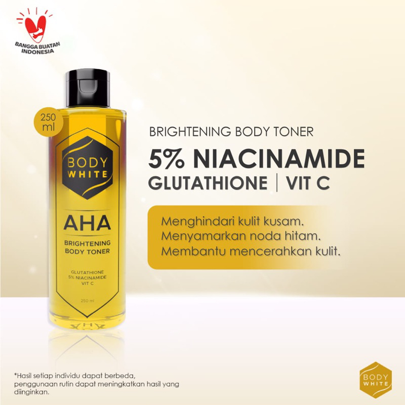 Jual DC BODYWHITE BODY WHITE AHA Brightening Body Toner (250ml) | Shopee Indonesia