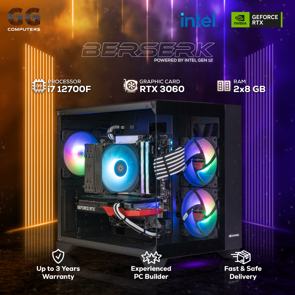 Jual PC Gaming Intel | i7-12700F| RTX 3060 12GB | 16GB RAM | 256GB NVMe ...