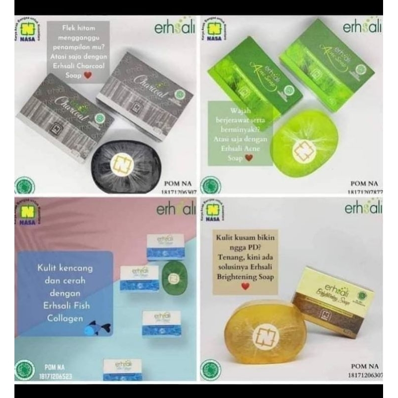 Jual erhsali soap nasa 100% ori sabun perawatan wajah nasa terdapat 4 ...
