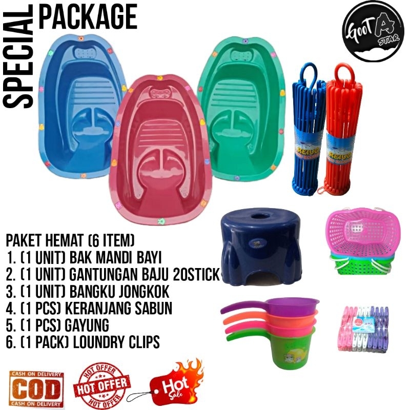 Jual PAKET LENGKAP !! BAK MANDI BAYI YUTAKA + GANTUNGAN BAJU 20STICK ...