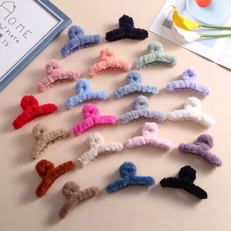 Jual Jepit Rambut Bulu Jedai Rambut Bulu Ala Korea Jepitan Aksesoris ...