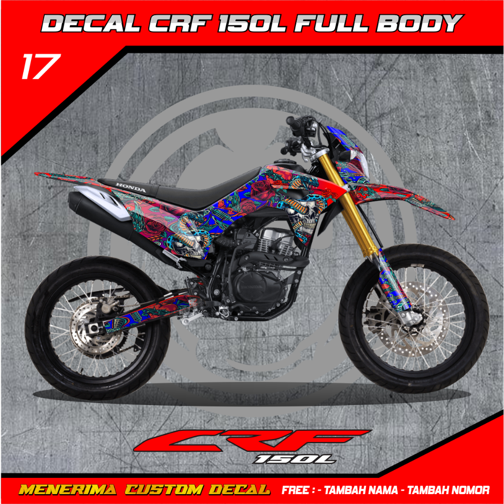 Jual Decal Stiker Crf 150 L Full Body Hologram Biru | Shopee Indonesia