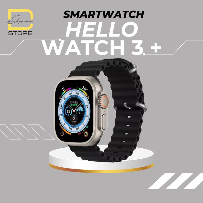 Jual PLUS VERSION HELLO WATCH 3 AMOLED GPS COMPASS NFC 450 MAH UPGRADE ...