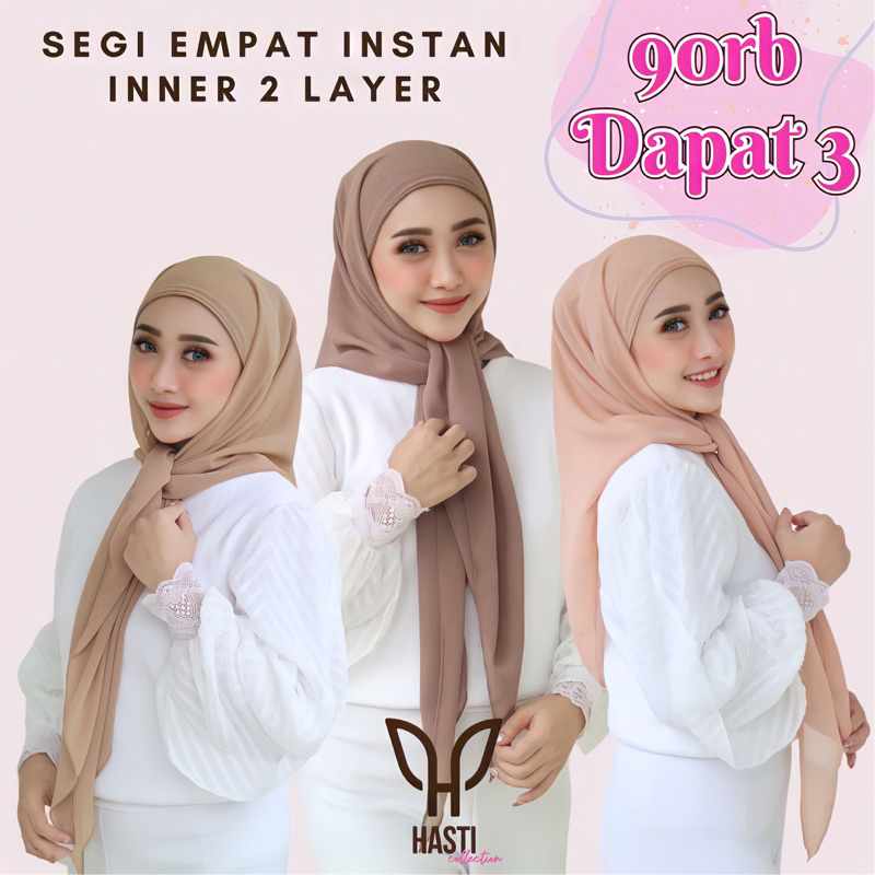 Jual HIJAB SEGI EMPAT INSTAN 2 LAYER PLUS INNER 2IN1 | SEGITIGA INSTAN INNER 2IN1 | CERUTY ...