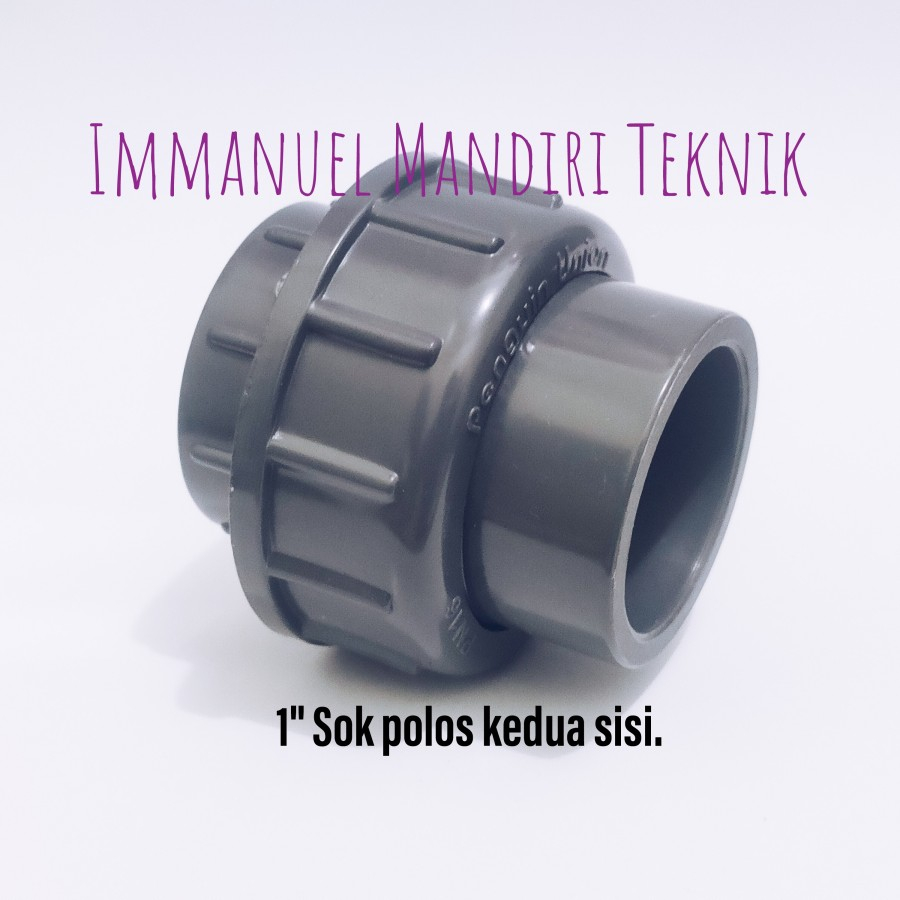 Jual Watermur sok polos 1 inch penguin / Union socket 1 in pvc penguin ...