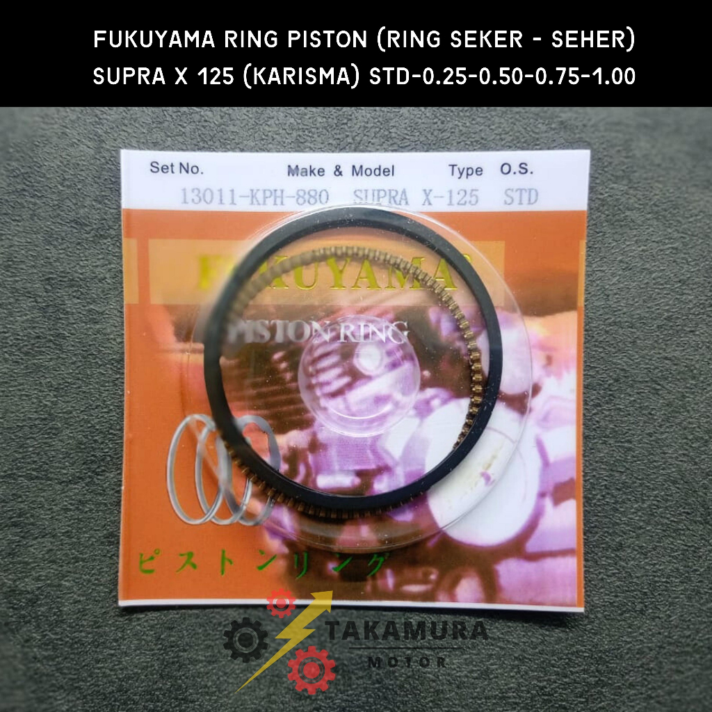 Jual Fukuyama Ring Piston (Ring Seker - Seher) Supra X 125 (Karisma) | Shopee Indonesia
