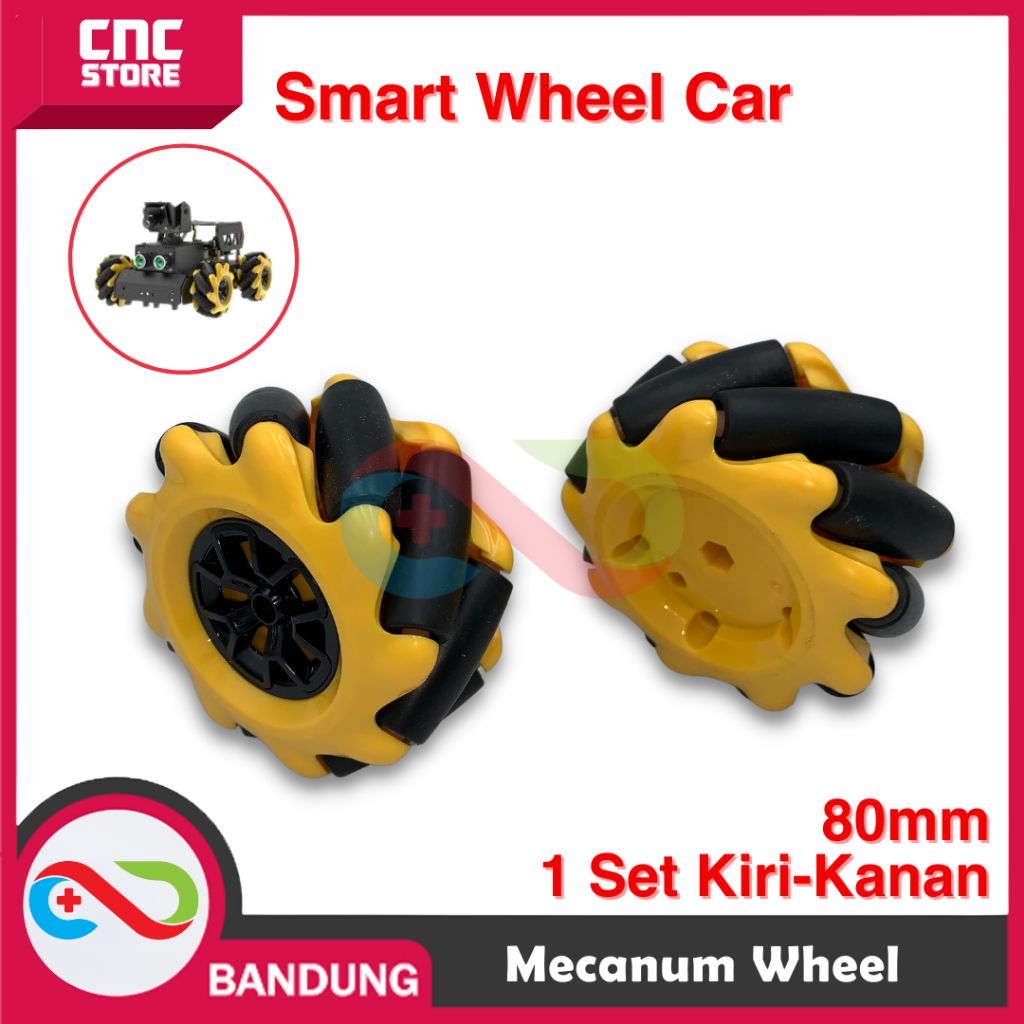 Jual MECANUM WHEEL RODA ROBOT OMNI-DIRECTIONAL OMNI WHEEL 80MM SMART ...