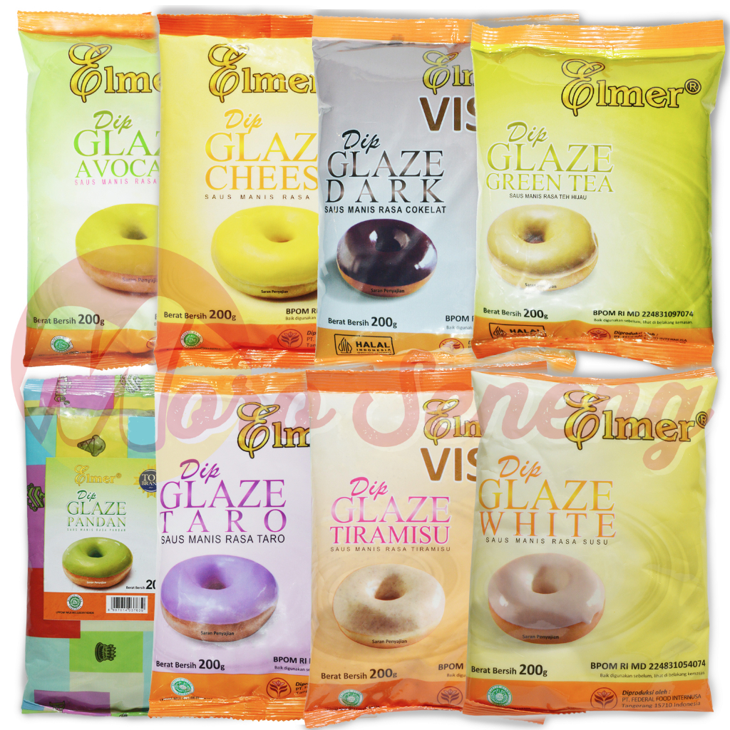Jual Elmer Dip Glaze Sachet 200 gr Topping Donat 200gr Roti Kue Selai ...