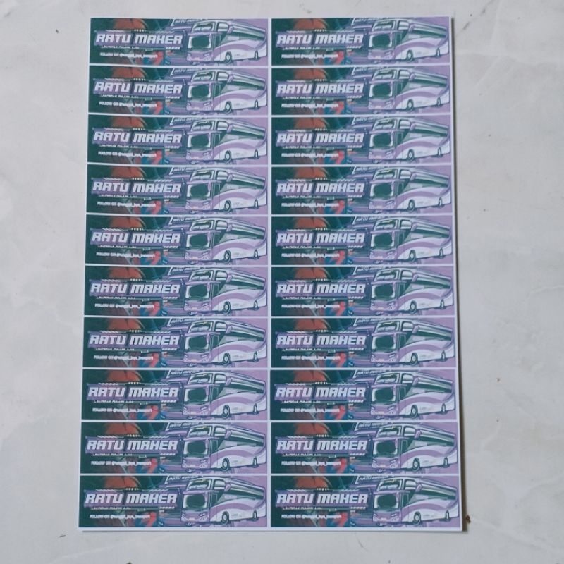 Jual stiker bus basuri // sticker telolet viral // tempelan buss stiker ...