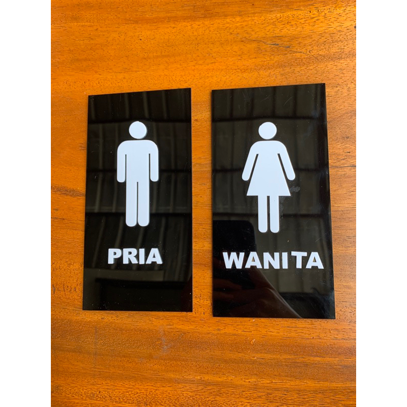 Jual Papan Petunjuk Sign Toilet Kamar mandi Pria Wanita Model Unik ...