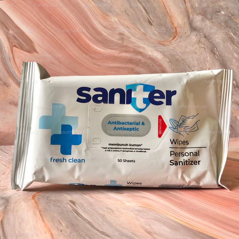 Jual Saniter Personal Wipes Sanitizer / Tisu Tissue Basah Saniter 50 ...