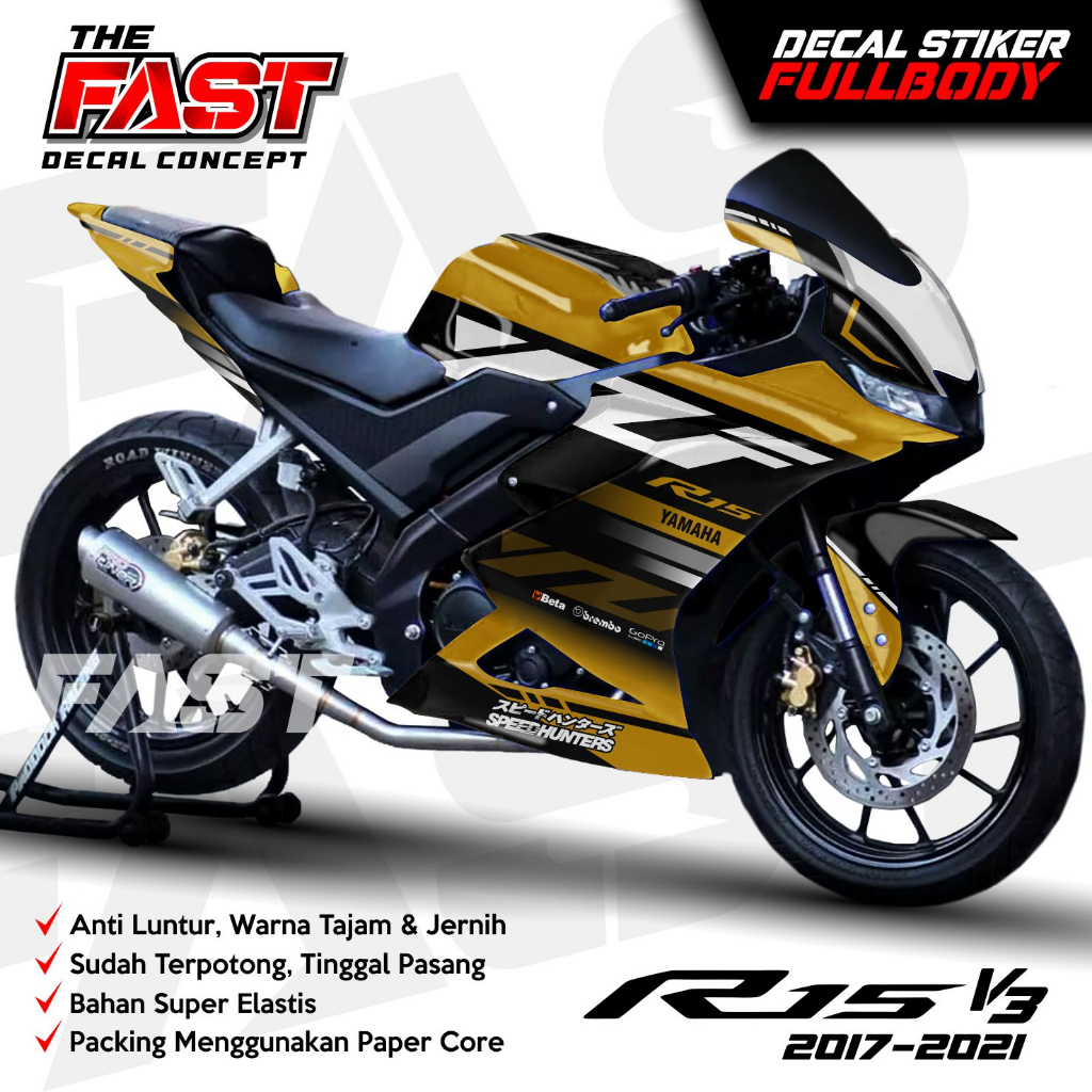 Jual Decal R15 V3 Sticker Striping Decal Yamaha R15 V3, Sticker Decal ...