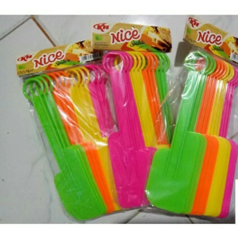 Jual sodet/solet/spatula plastik olesan kue 1 lusin 12 pcs serbaguna ...