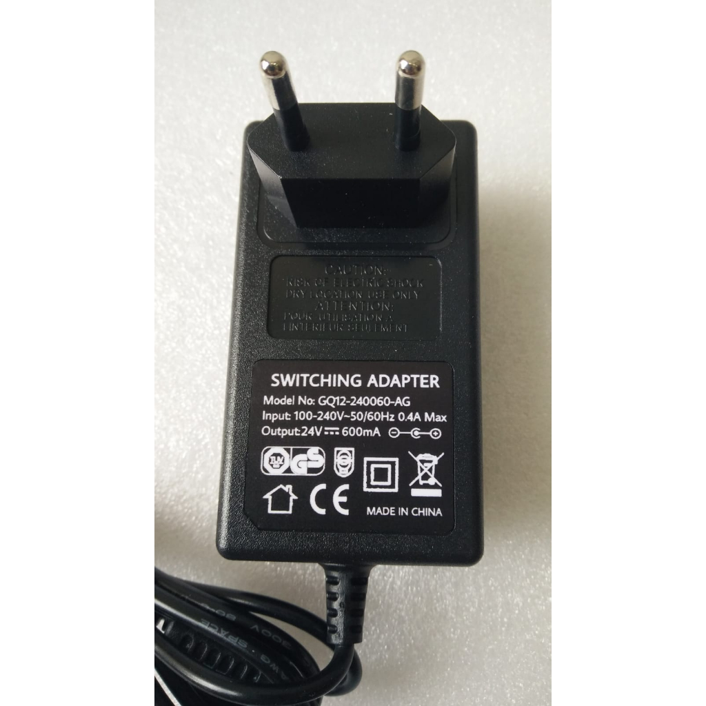 Jual SWITCHING ADAPTER 24V 600mA MODEL : GQ12-240060-AG | Shopee Indonesia