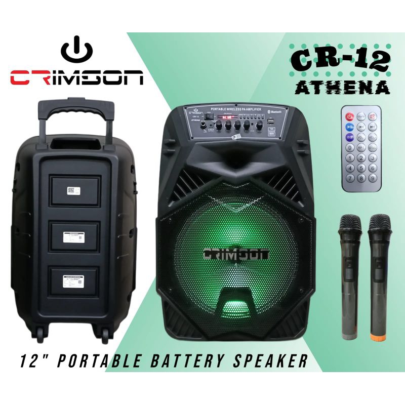 Jual speaker portable 12 inch wireless Crimson CR 12 CR12 Athena ...