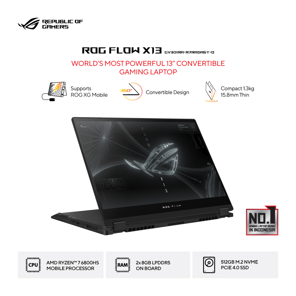 Jual Asus ROG Flow X13 GV301RC-R735A6T-O - Ryzen™ 7 6826H/8GB/512GB SSD ...