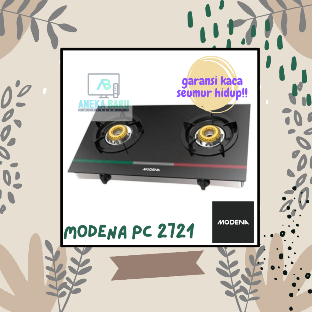 Jual [READY & COD] Modena Kompor Gas Kaca 2 Tungku GIUSTO PC 2721 L ...