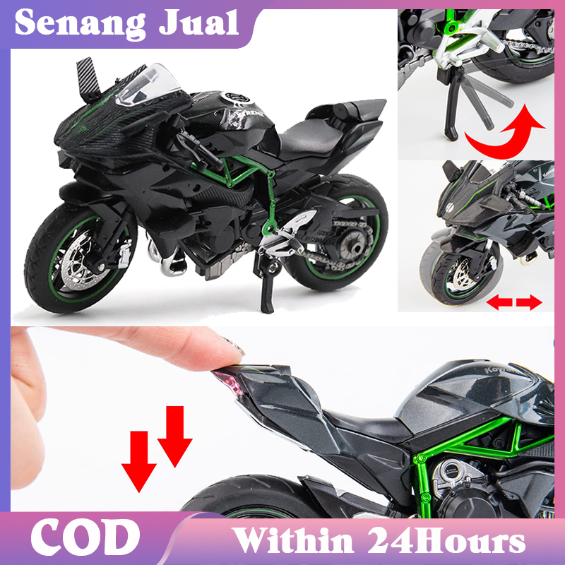 Jual Emulasi Pemodelan 1:18 Miniatur Diecast Motor Kawasaki H2R / Motor ...